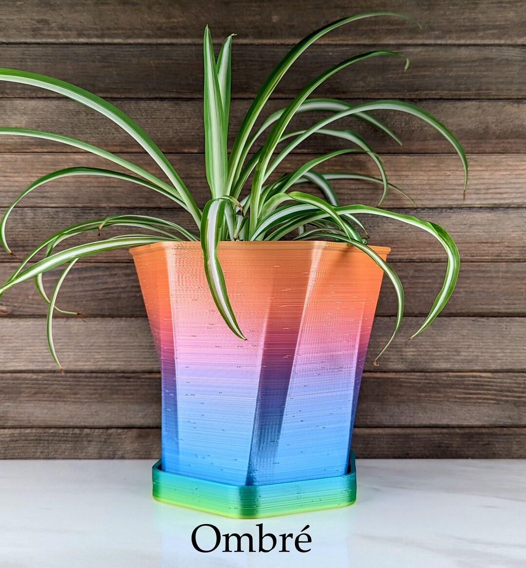Twisted Medium Planter With Drainage in Multiple Colors - Etsy