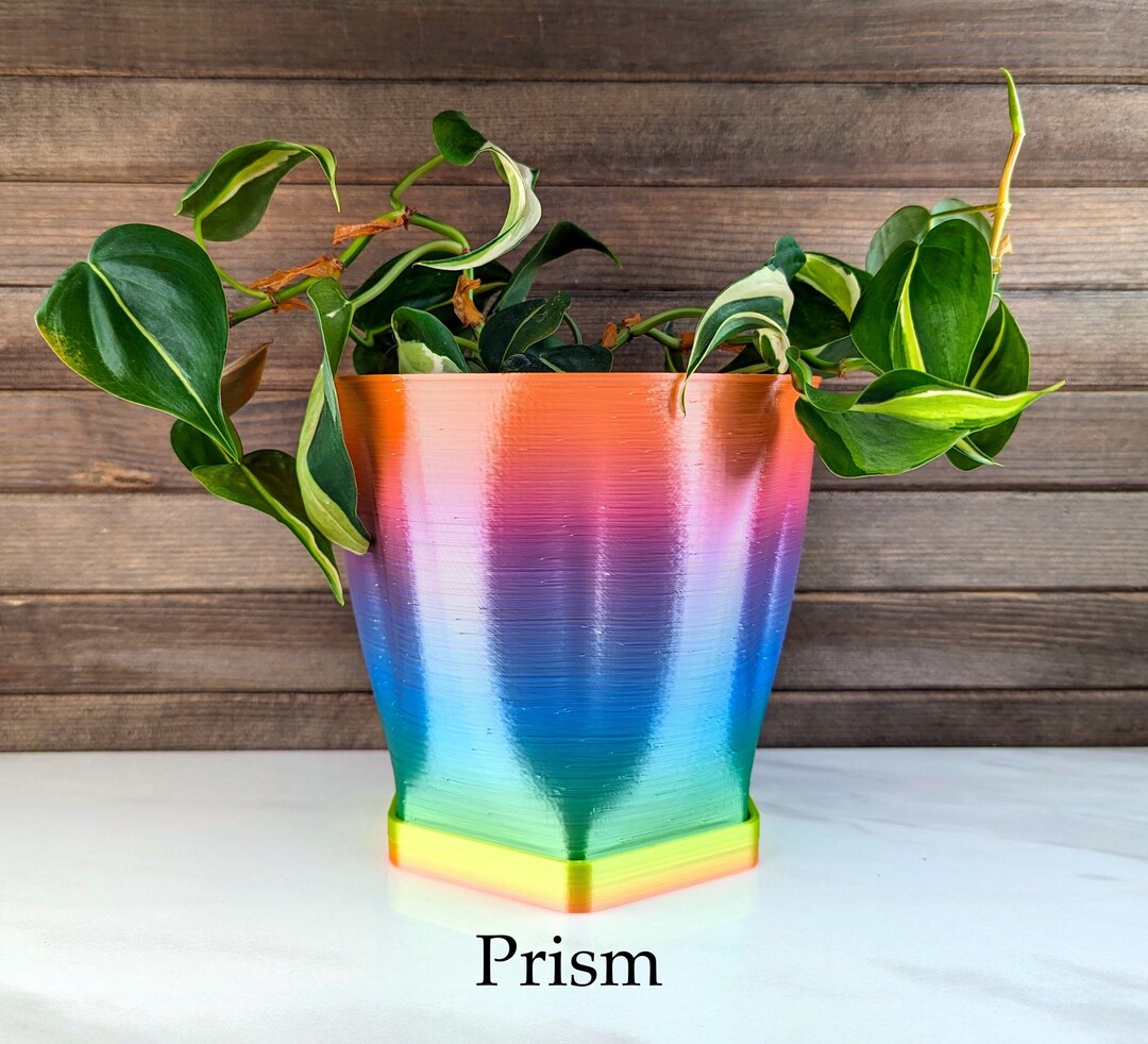 Medium 6 Wide Curvy Planter With Drainage in Multiple Colors Modern 3D ...