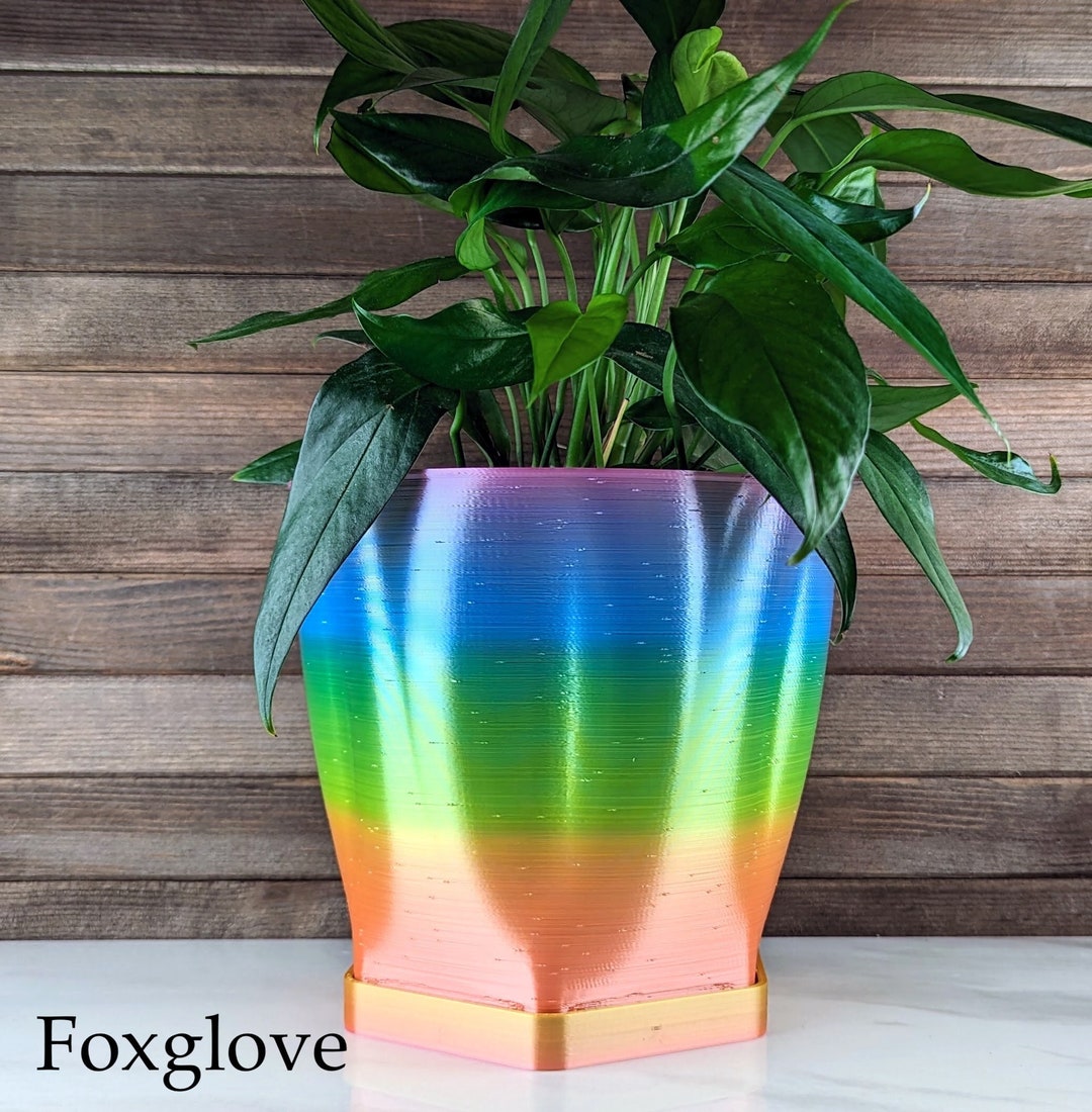 Large Curvy Planter With Drainage in Multiple Colors Modern - Etsy