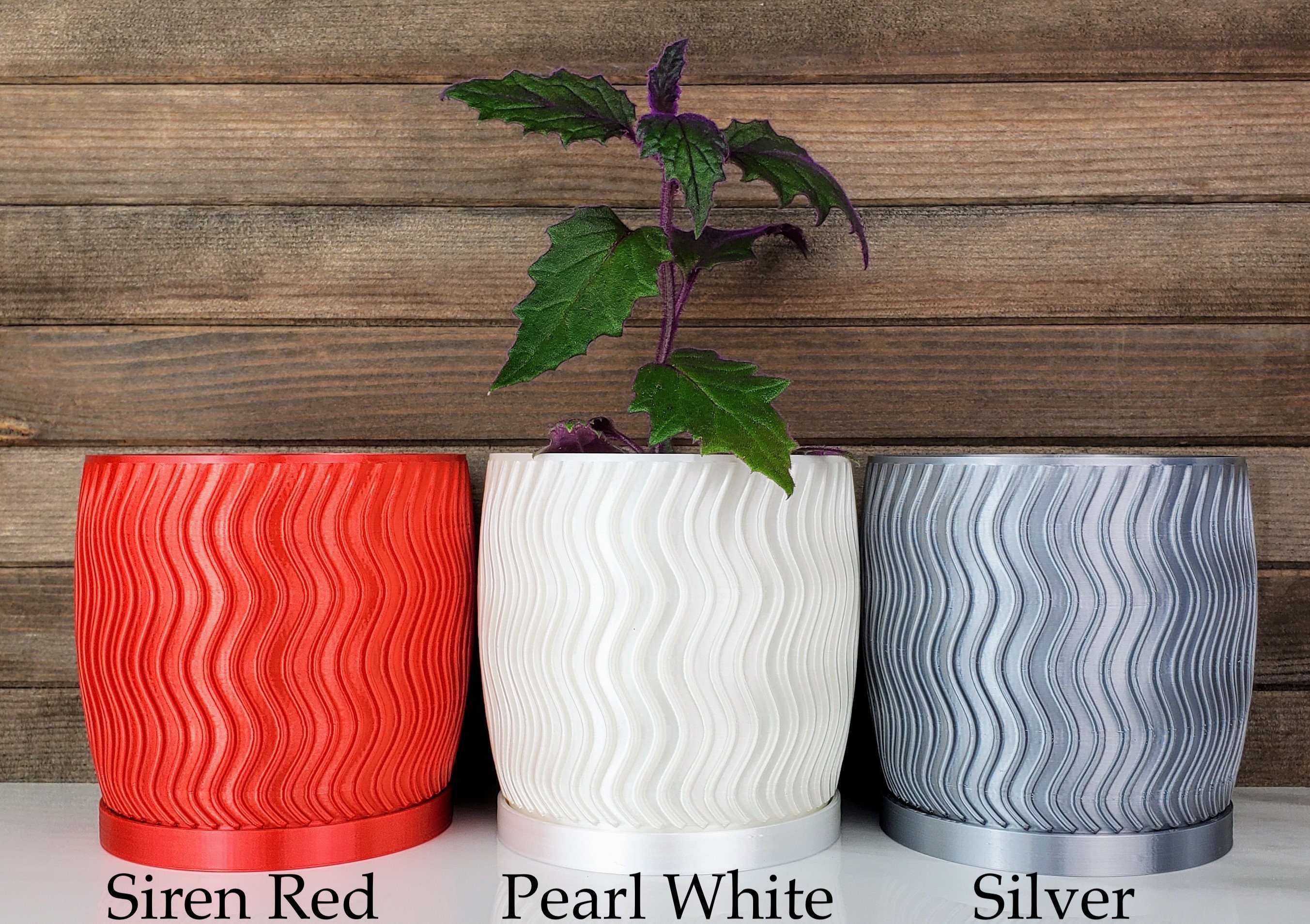 New Wavy 4 Planter With Drainage Modern 3D Printed - Etsy