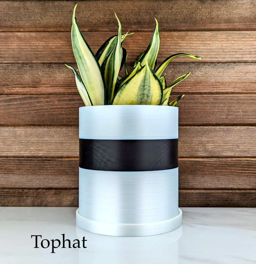 4 Classy Prototype Planter With Drainage With Stripe Modern 3D Printed ...