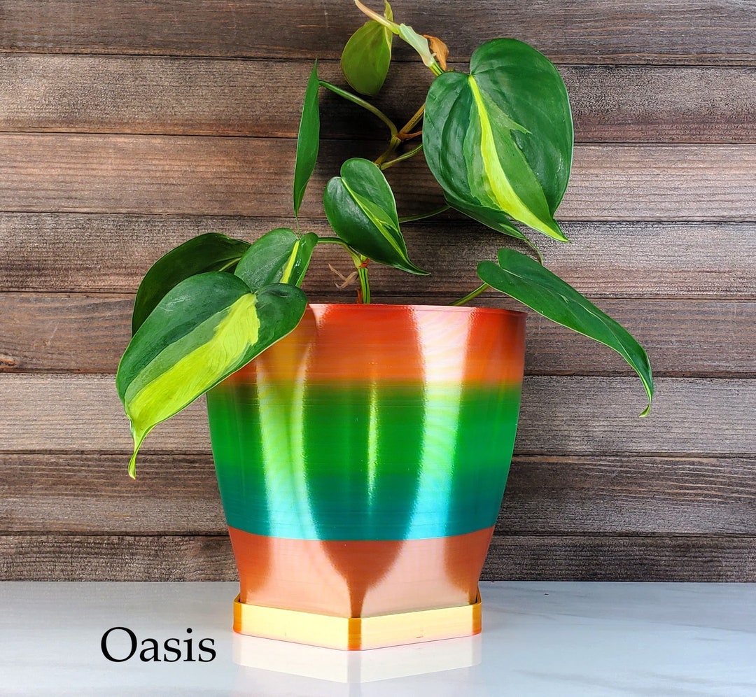 5 Light Curvy Planter With Drainage in Multiple Colors - Etsy