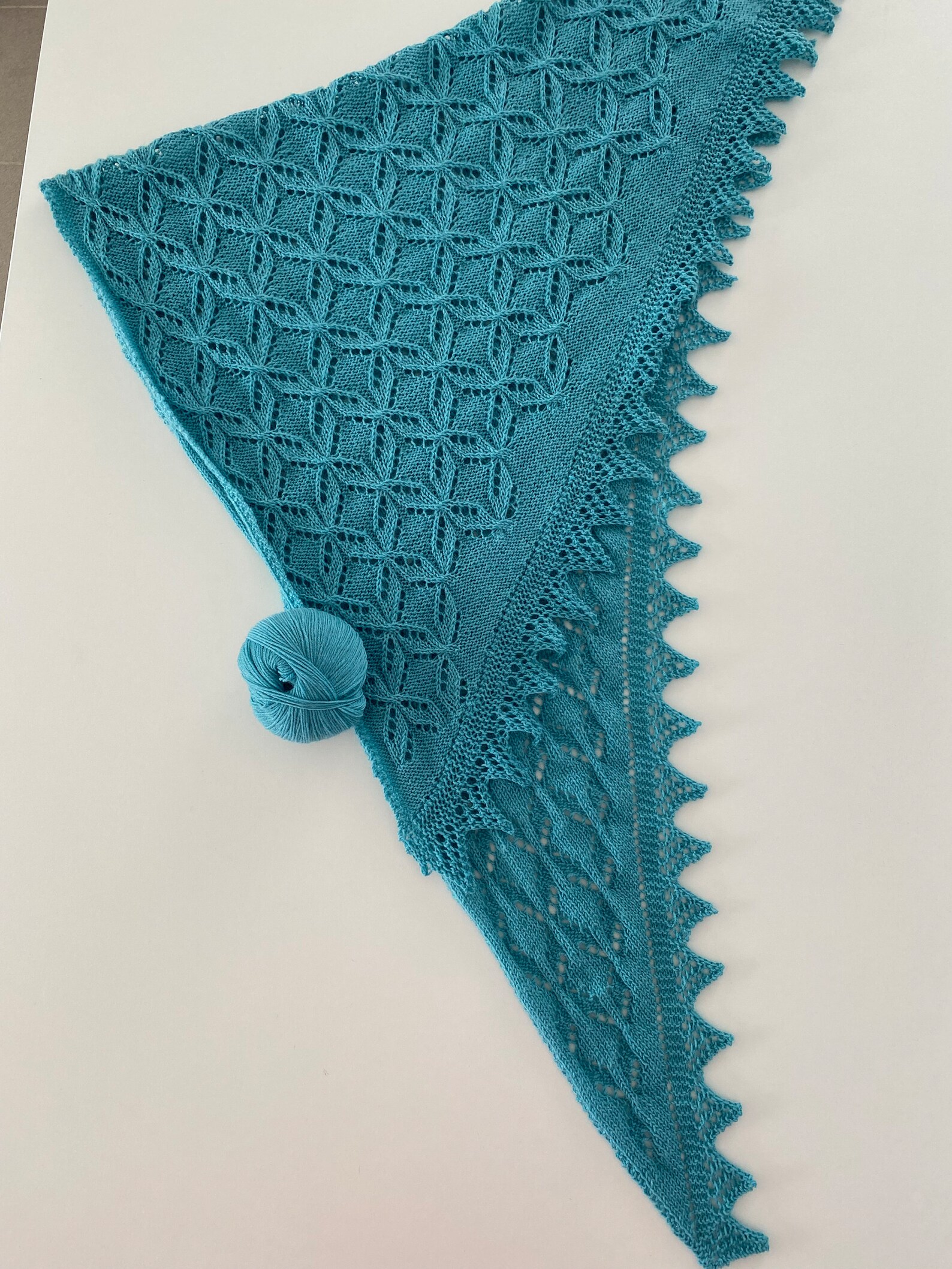 Asymmetrical Triangle Shawl, Wrap, Stole. Handmade, Knitted in a Knit ...