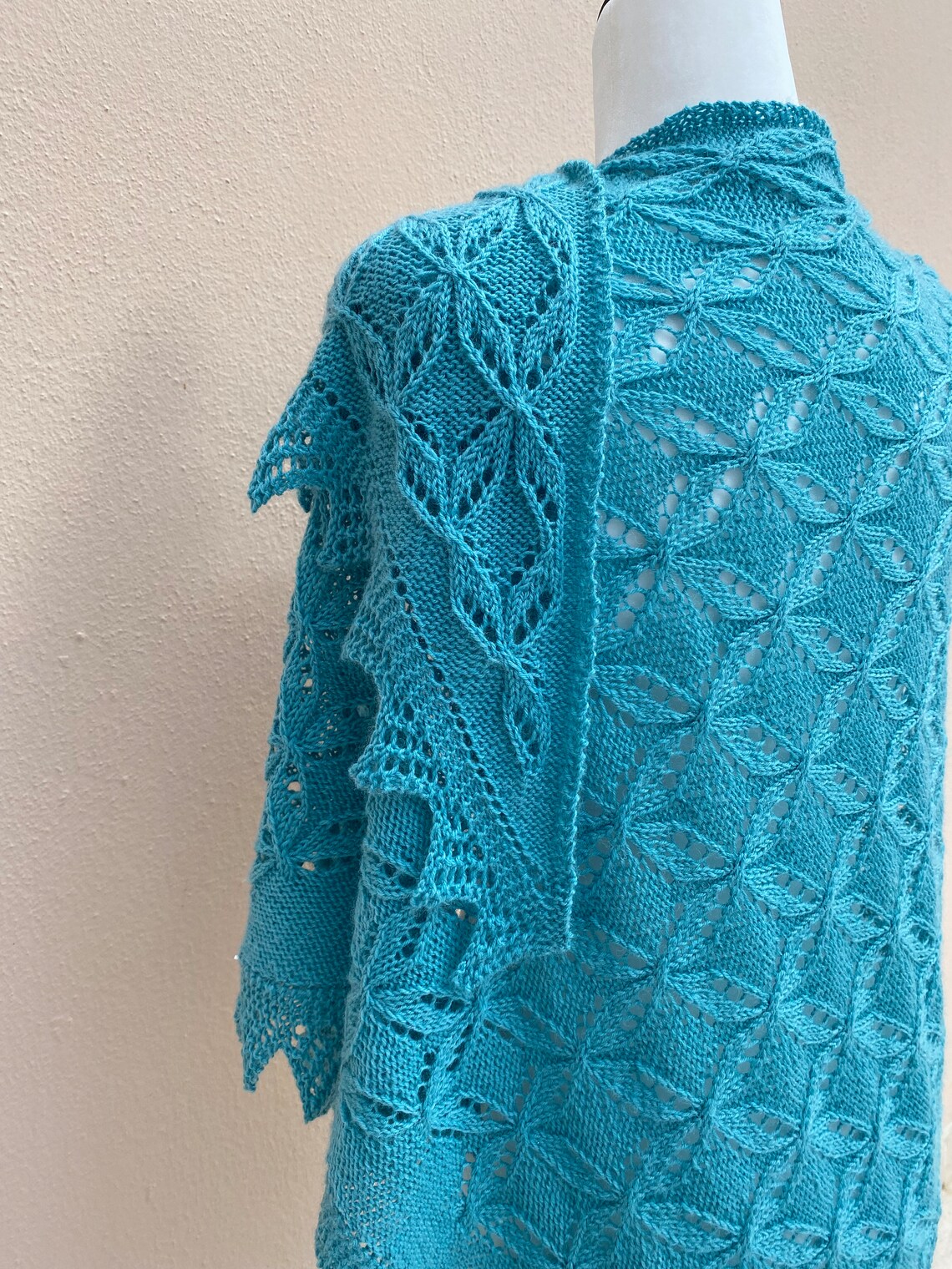 Asymmetrical Triangle Shawl, Wrap, Stole. Handmade, Knitted in a Knit ...