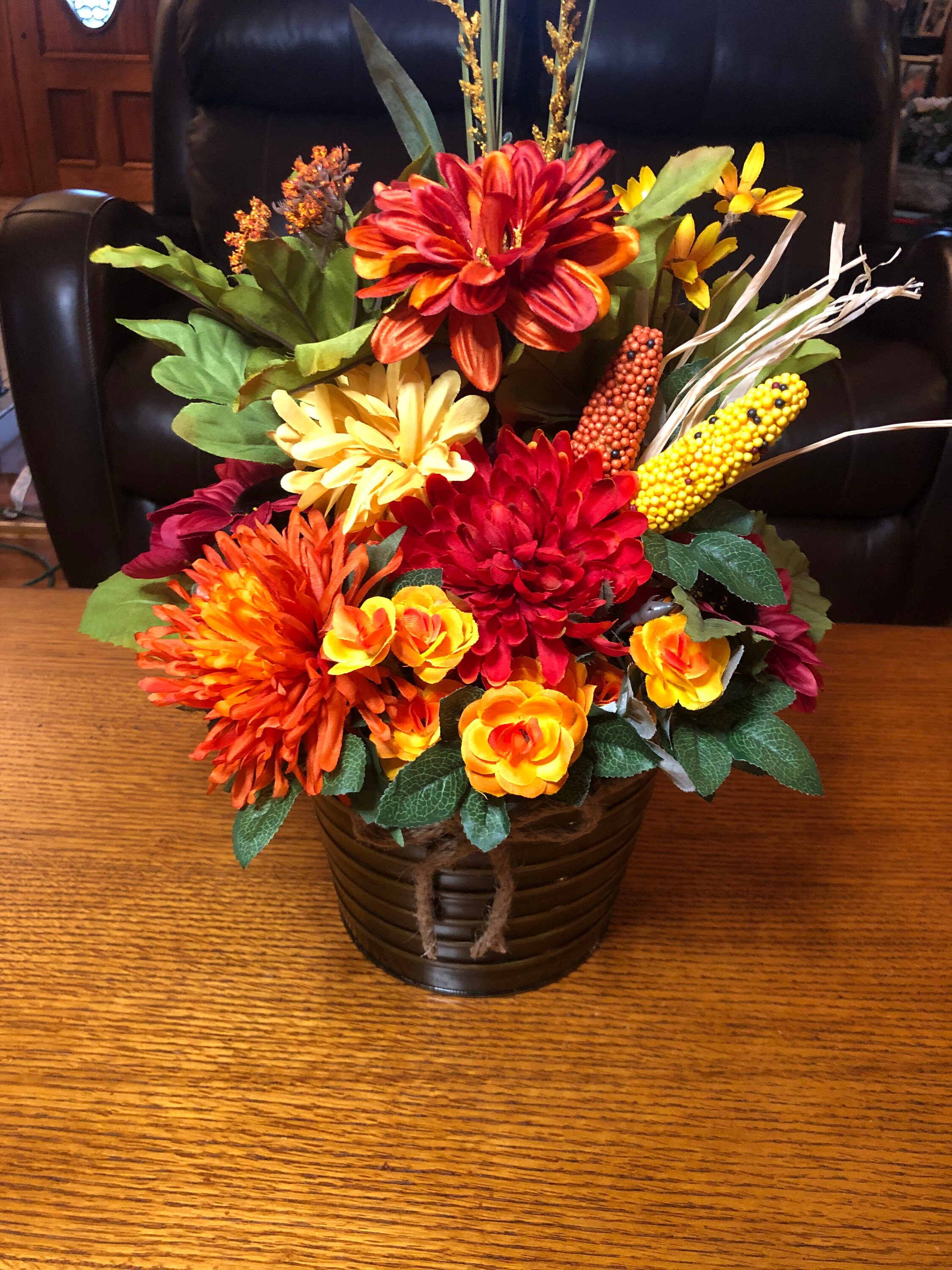 Fall Into Fall Flower Arrangement Everyday Floral Centerpiece With ...