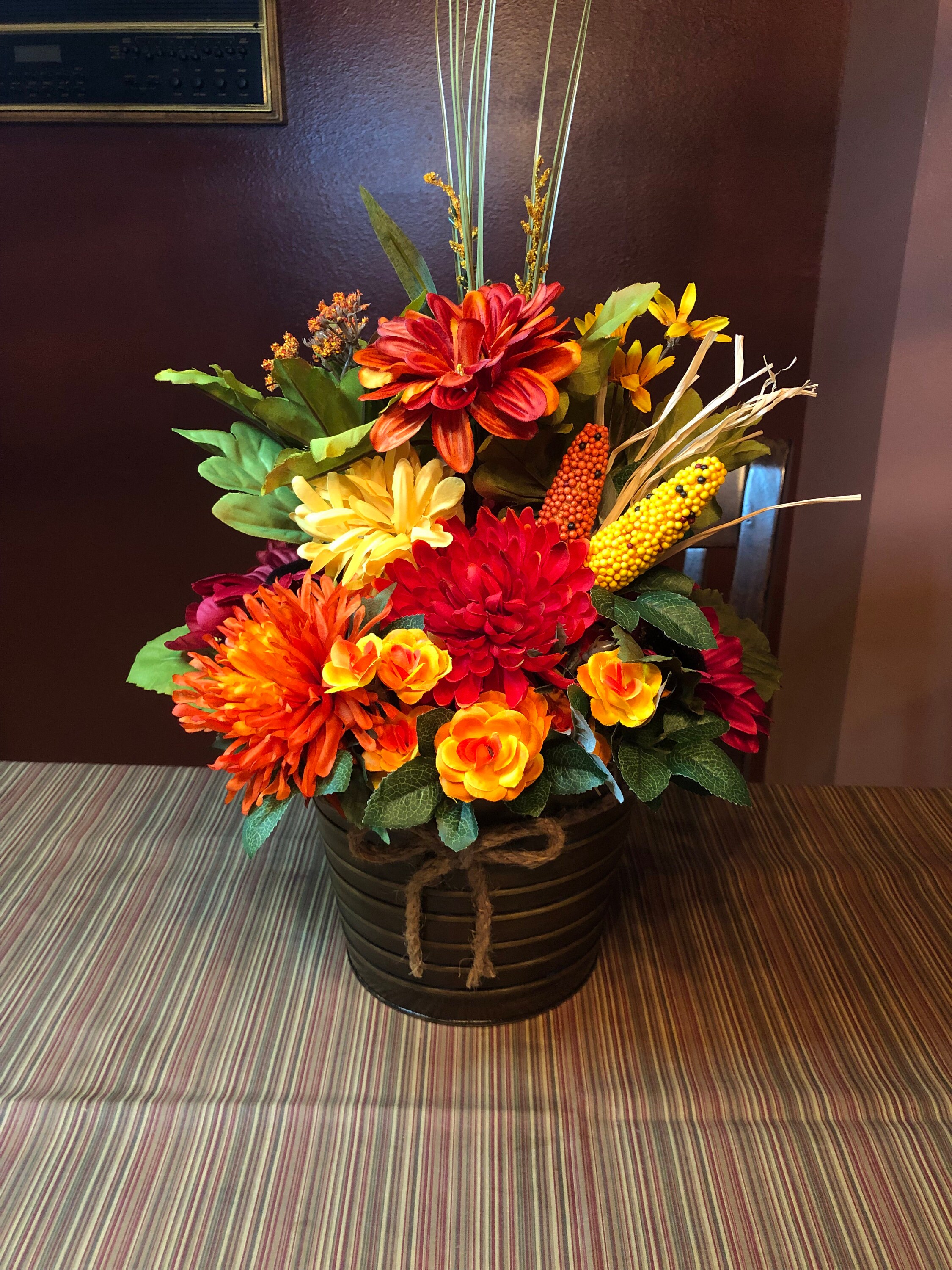 Fall Into Fall Flower Arrangement Everyday Floral Centerpiece With ...