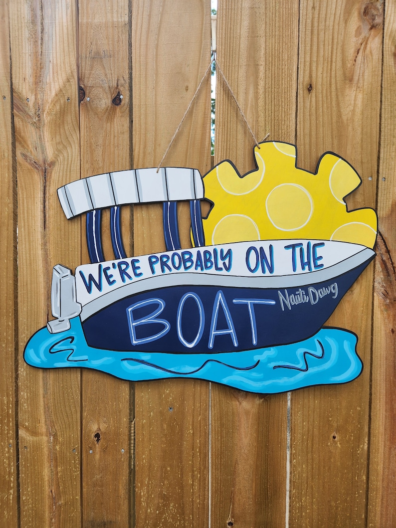 Boat Door Hanger - Fishing Door Hanger - Gone Fishing - Boat Sign ...