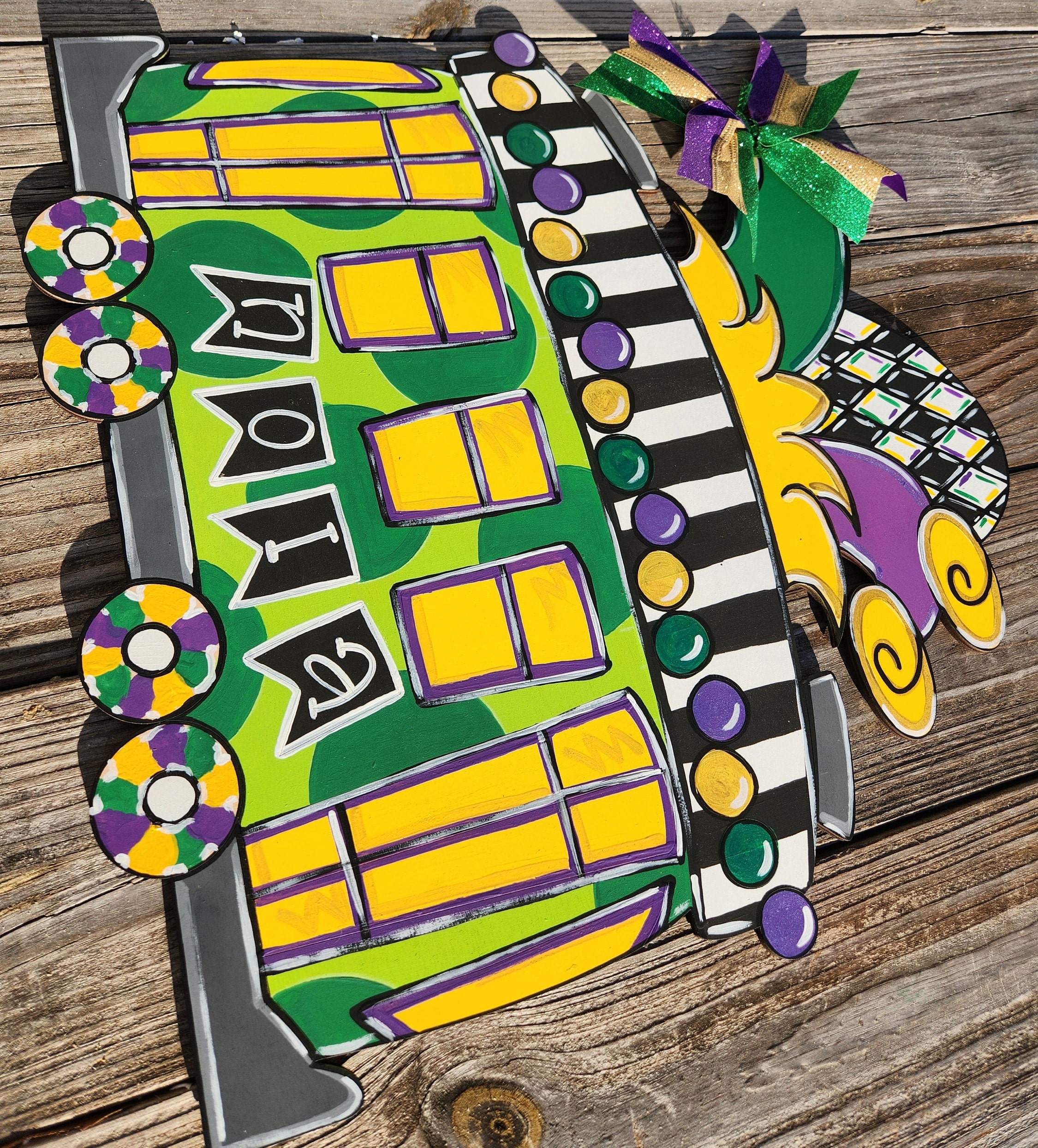 Streetcar Door Hanger Mardi Gras Sign Mardi Gras Door Mardi Gras Wreath ...
