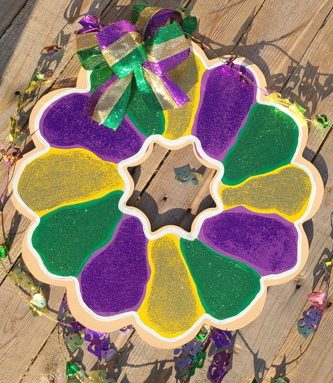 King Cake Door Hanger | Mardi Gras Sign | Mardi Gras Door | Mardi Gras ...