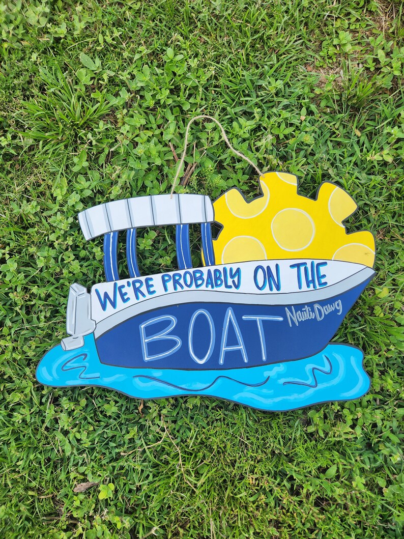 Boat Door Hanger - Fishing Door Hanger - Gone Fishing - Boat Sign ...