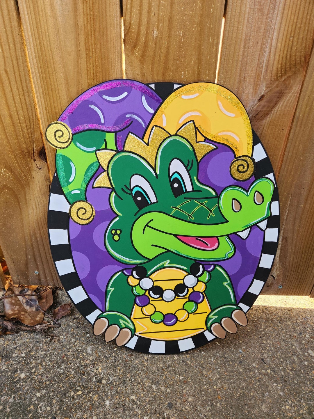 King Cake Door Hanger | Mardi Gras Sign | Mardi Gras Door | Mardi Gras ...