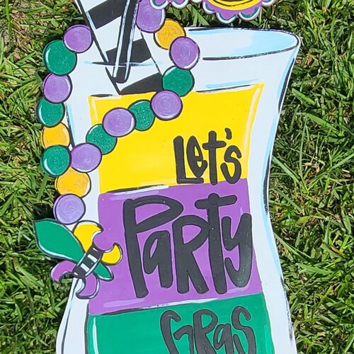 King Cake Door Hanger Mardi Gras Sign Mardi Gras Door - Etsy