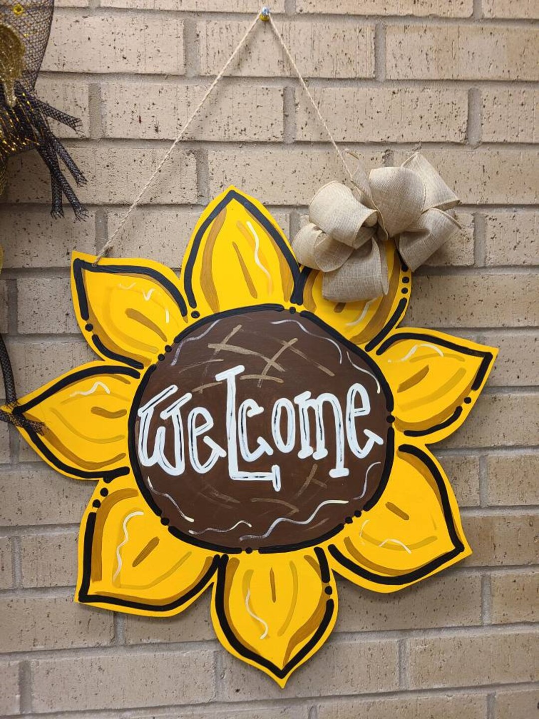 Sunflower Door Hanger - Front Door Sign - Sunflower Door Sign - Flower ...