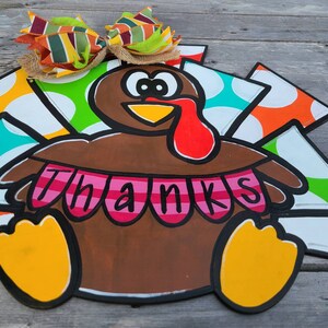 Turkey Door Hanger | Gift | Thanksgiving Decoration | Thanksgiving ...