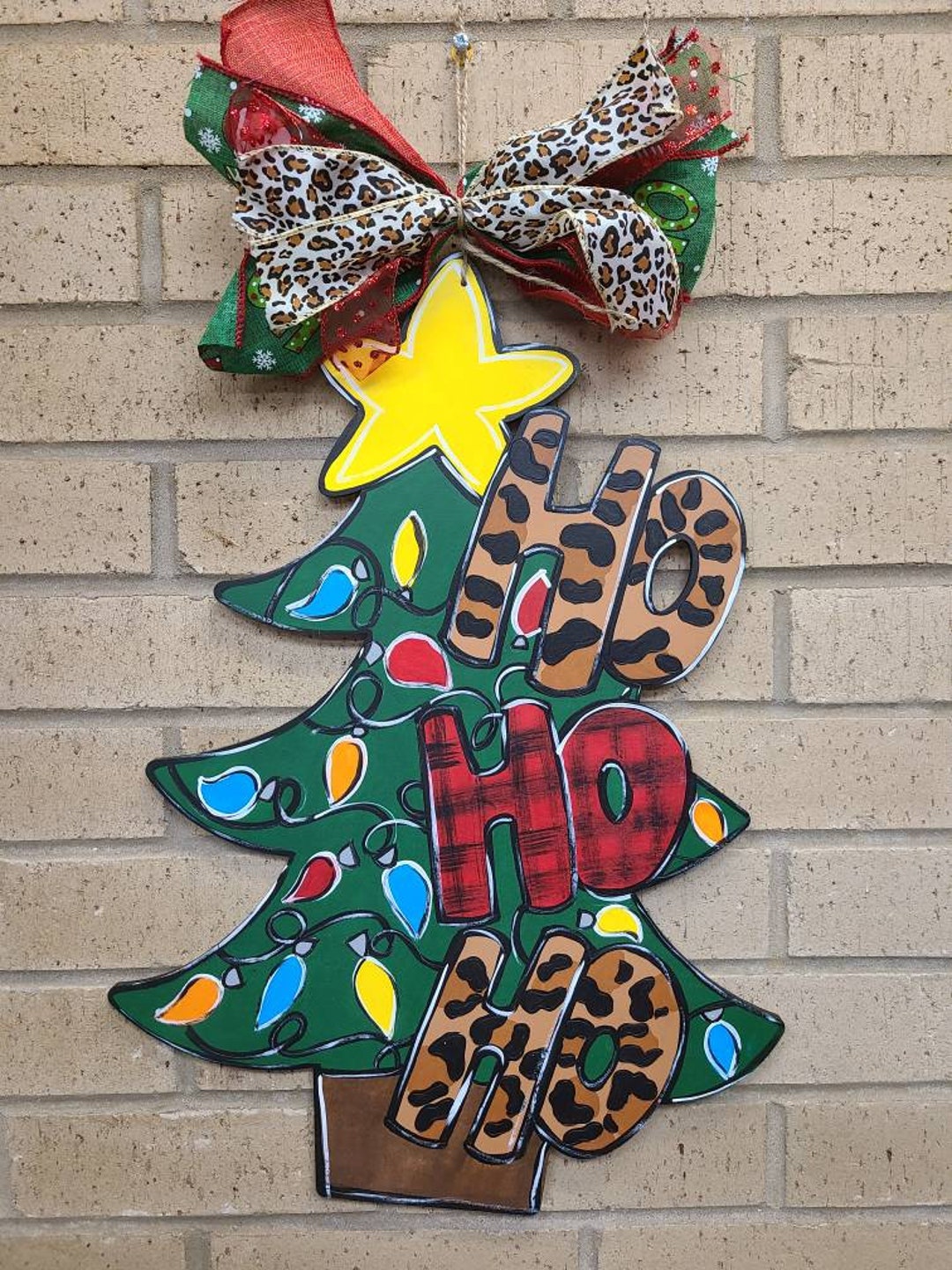 Christmas Door Hanger - Tree Door Hanger - Holiday Door Decor ...