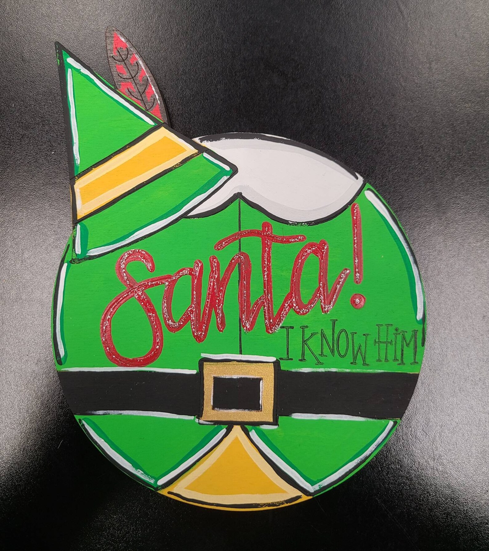 Elf Door Hanger Christmas Door Hanger Elf Decorations Elf Wreath ...