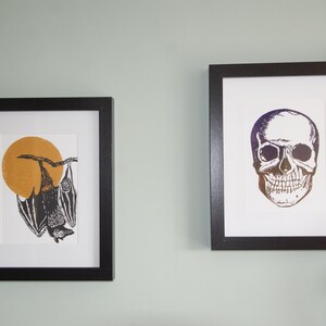 Skull Linocut Print. - Etsy