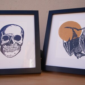 Skull Linocut Print. - Etsy