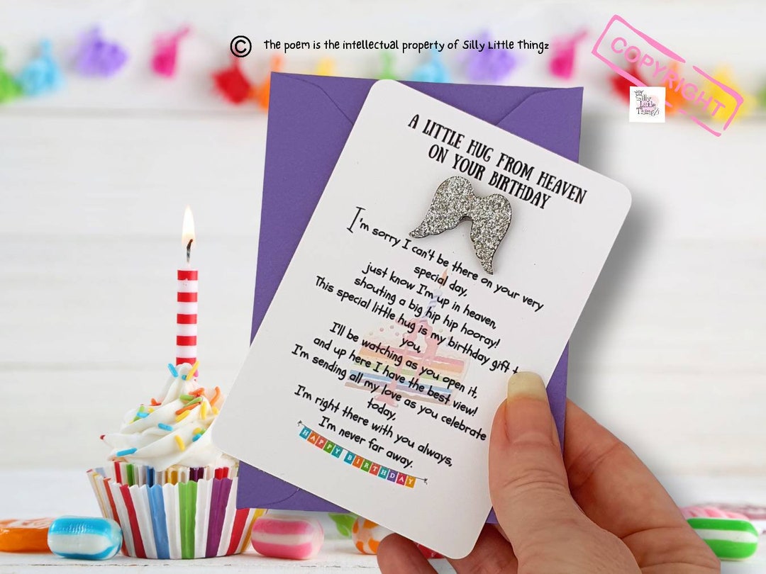 Birthday Pocket Hug: Bereavement Gift, Letter From Heaven Keepsake - Etsy