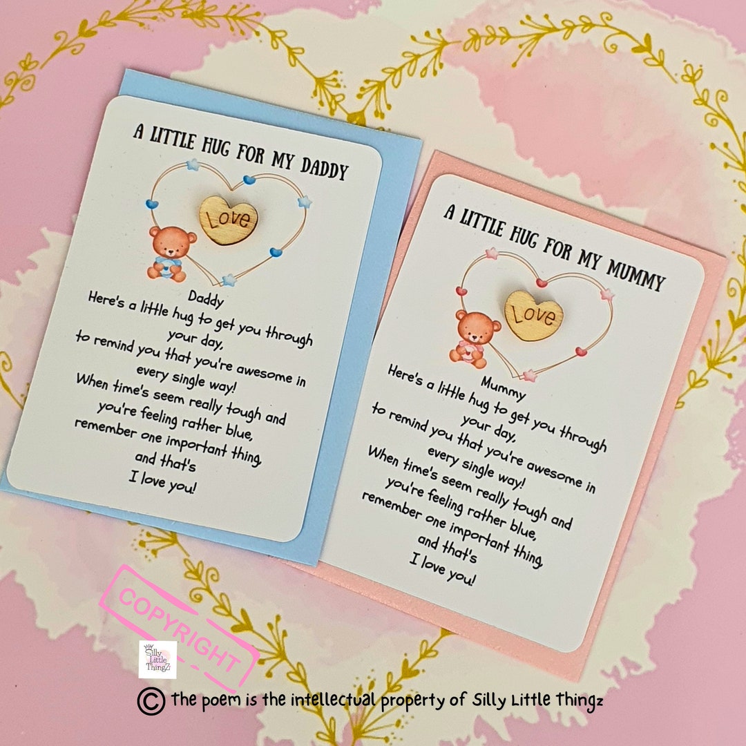 Pocket Hug | Mummy Hug | Daddy Hug | Keepsake | Cheer up Gift | Memento ...