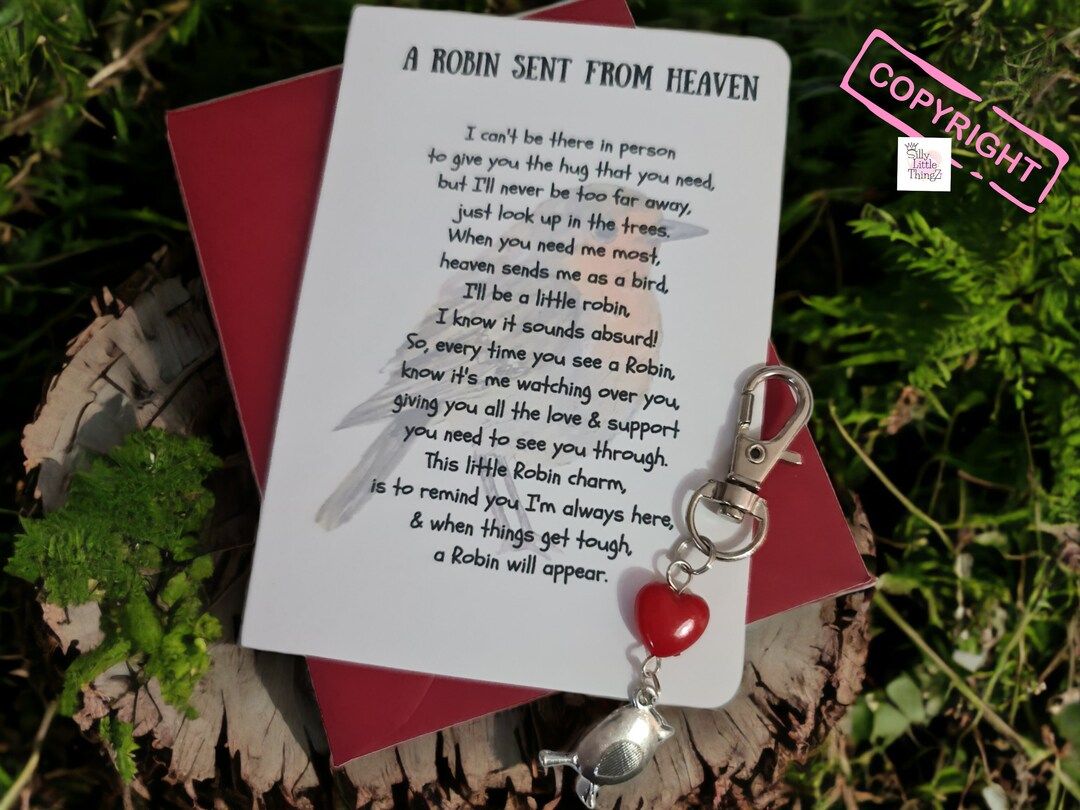 Robin Bereavement Gift: Keepsake Charm & Poem Card - Etsy UK