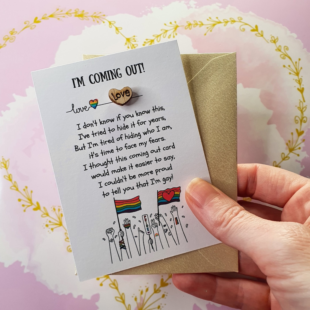 Pocket Hug | Gay Pride | Coming Out Announcement Card | Gay and Proud ...