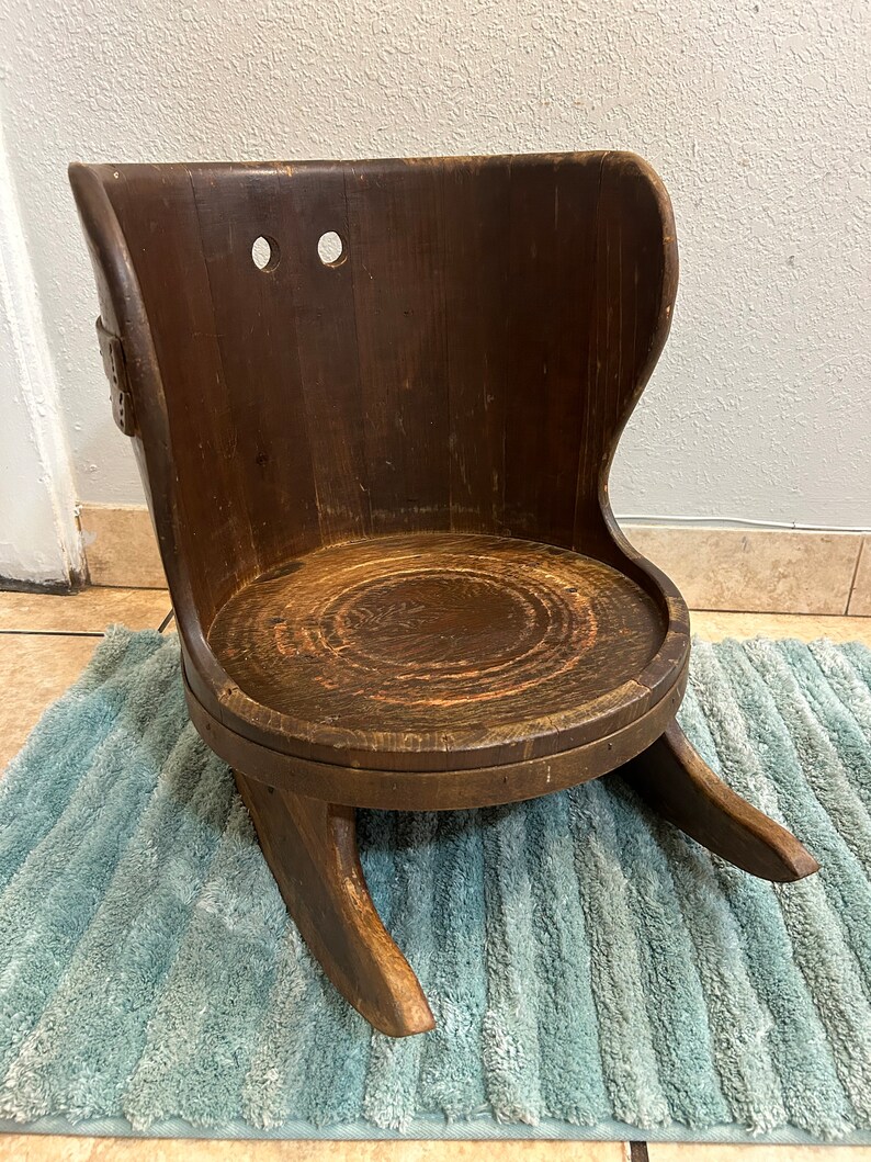 Vintage Child's Wooden Barrel Rocking Chair 19 Tall - Etsy