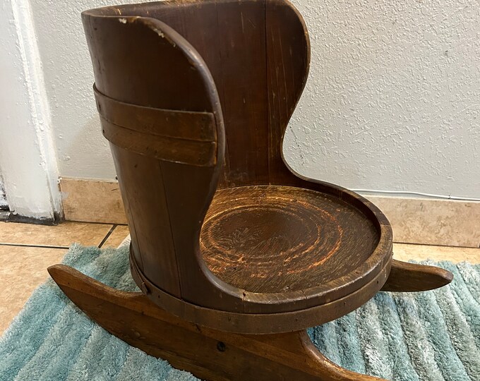 Vintage Child's Wooden Barrel Rocking Chair 19” Tall - Etsy