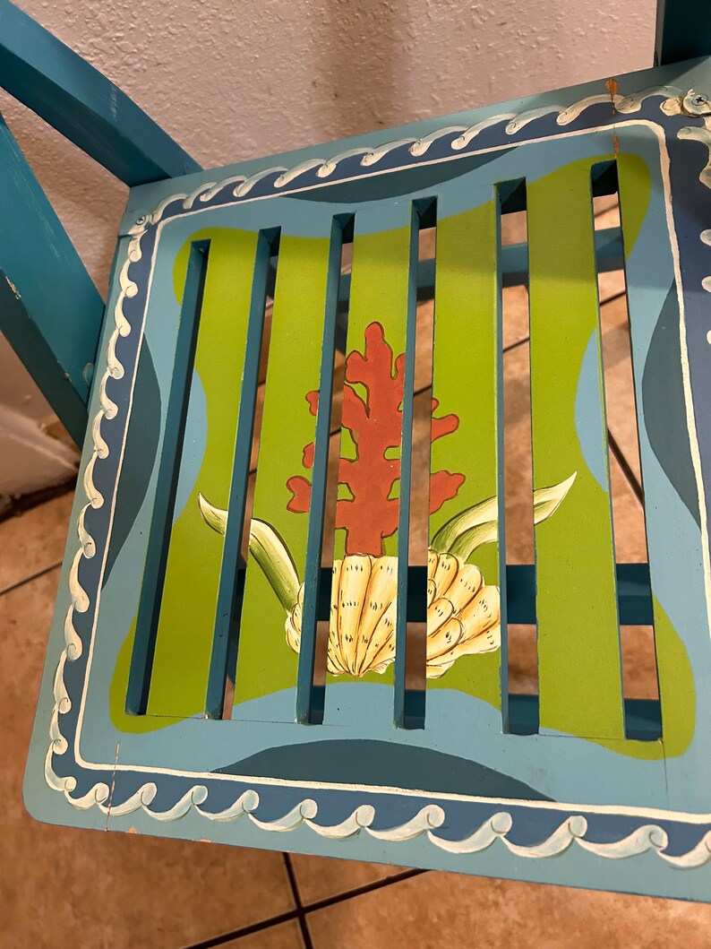 Art Hand Painted Sea Life Folding Chair - Etsy