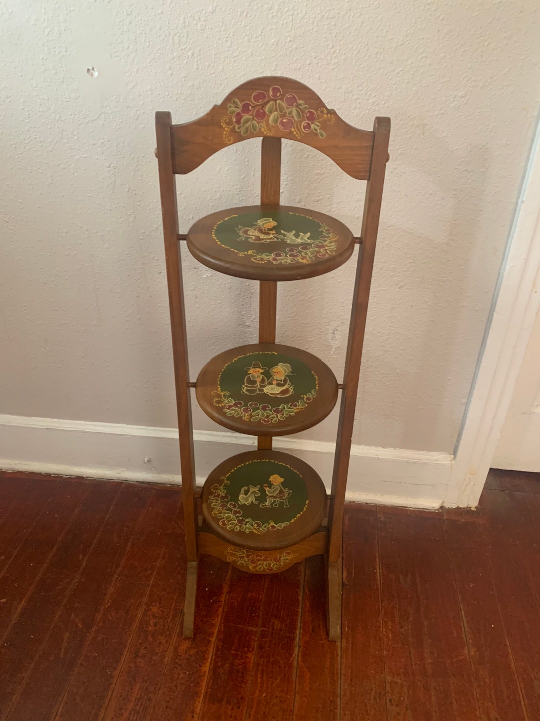 Vintage Wood Three Tier Folding Cake Display Stand - Etsy