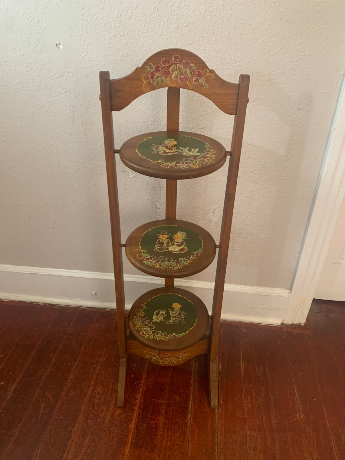 Vintage Wood Three Tier Folding Cake Display Stand - Etsy