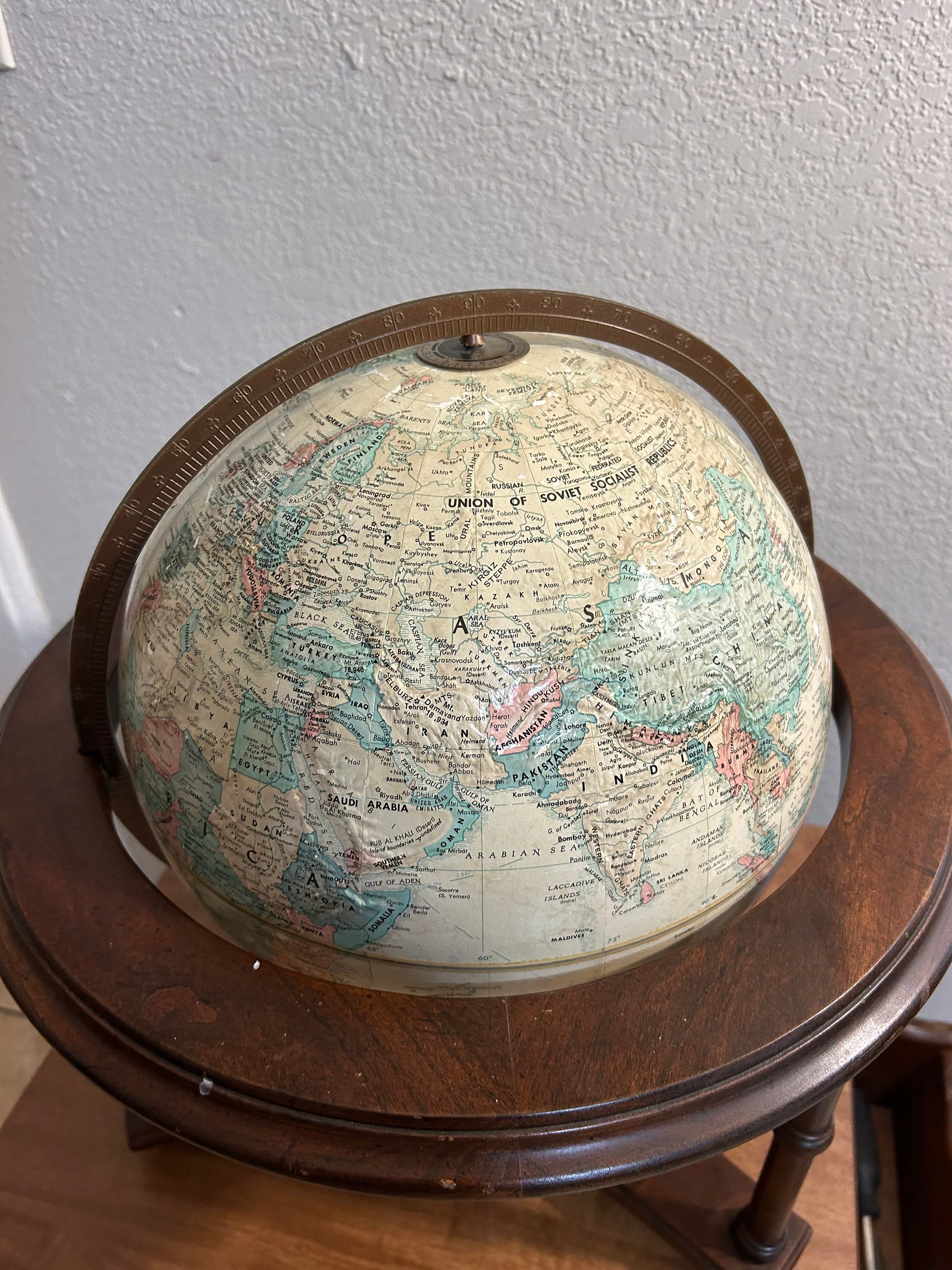 Replogle Globe Colonial Antique - Etsy