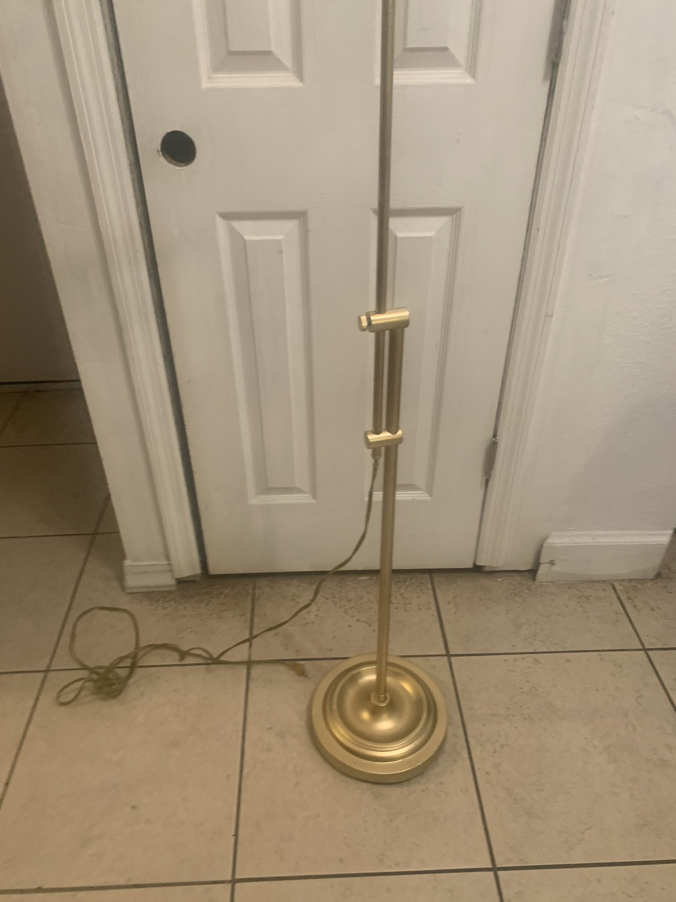 VTG 70s Mid Century Modern Brass Adjustable Pharmacy Reading Floor Lamp ...