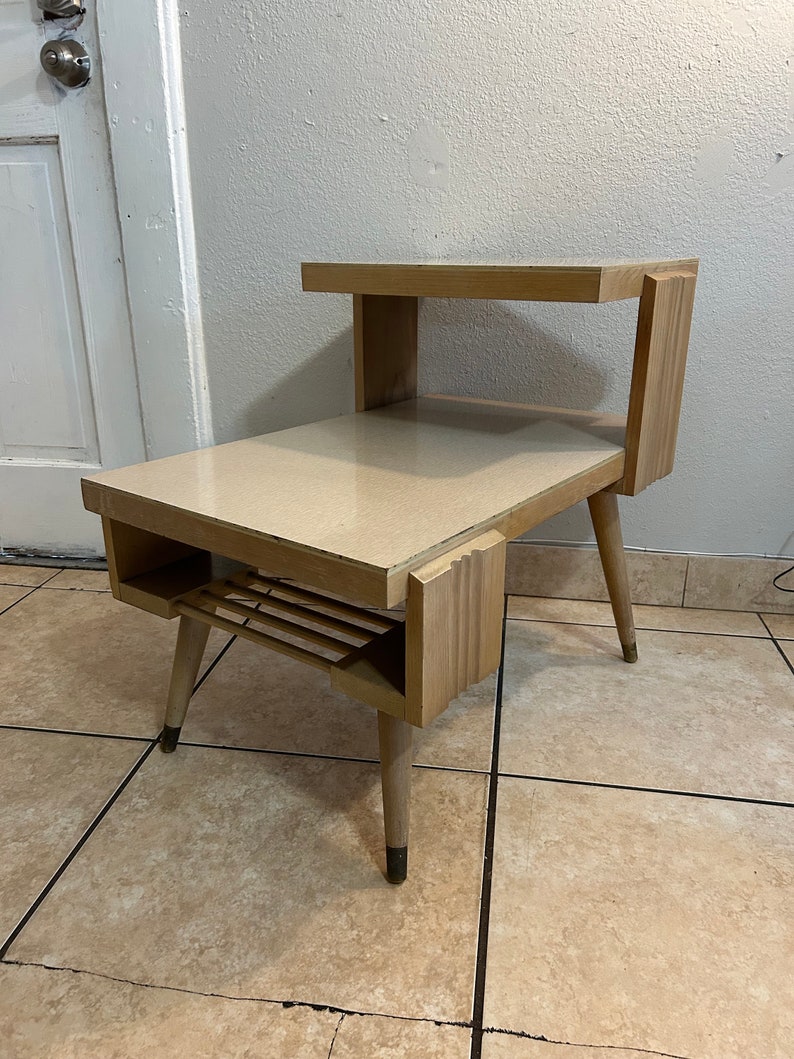 Mid Century Modern Formica Step End Table - Etsy