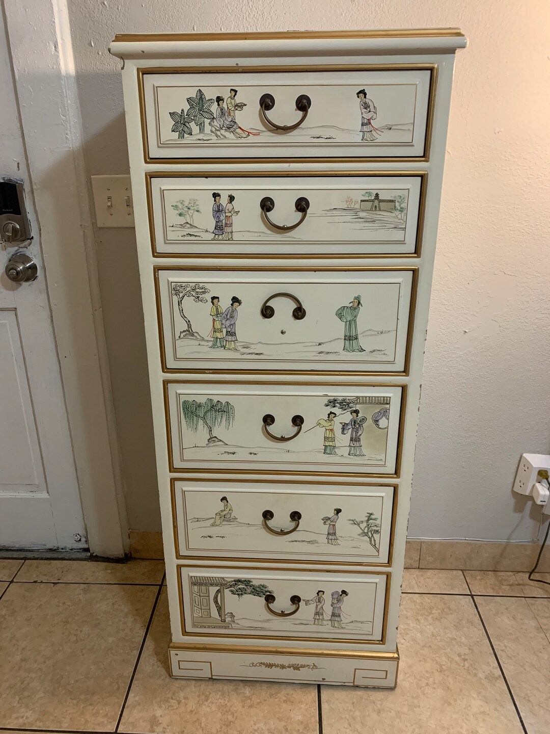 Vintage Asian Oriental Lingerie Chest 6 Drawers Dresser - Etsy