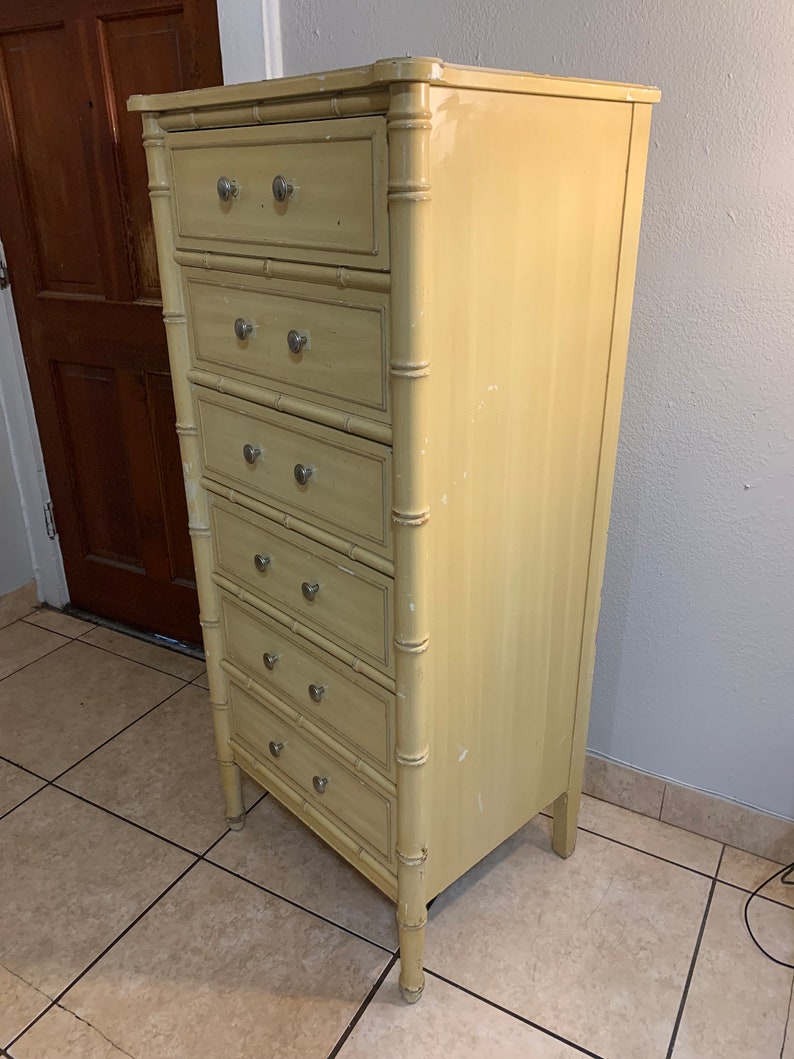 Vintage Henry Link Faux Bamboo Lingerie Tall Dresser - Etsy