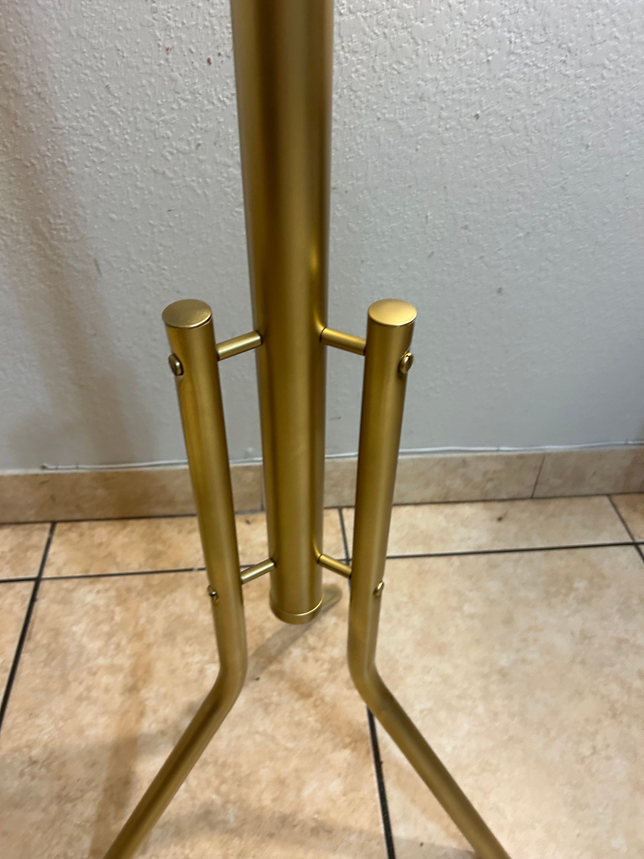 Vintage Brass Gold Color Metal Coat Hall Tree Hat Rack Modern Entryway ...