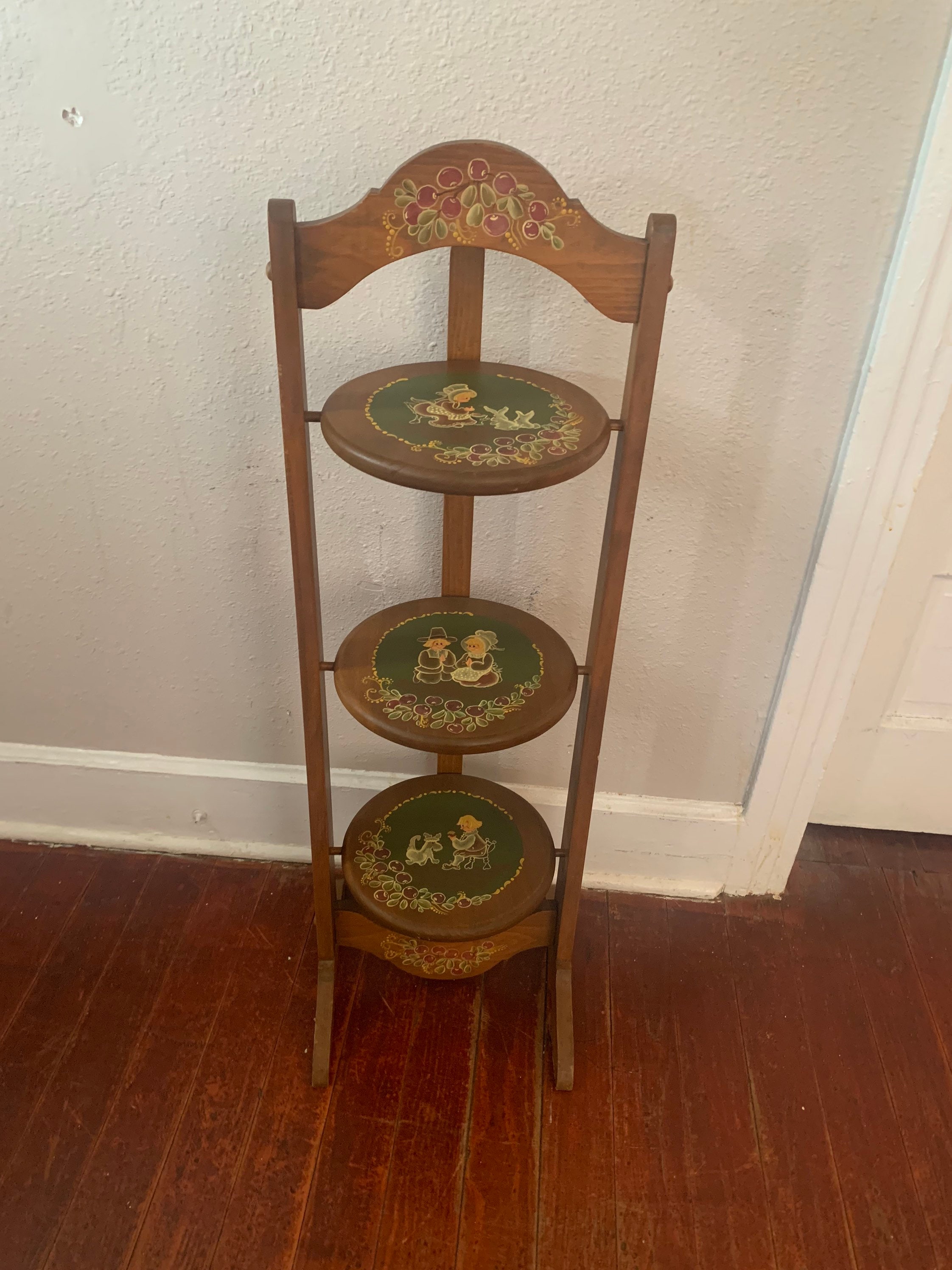 Vintage Wood Three Tier Folding Cake Display Stand - Etsy