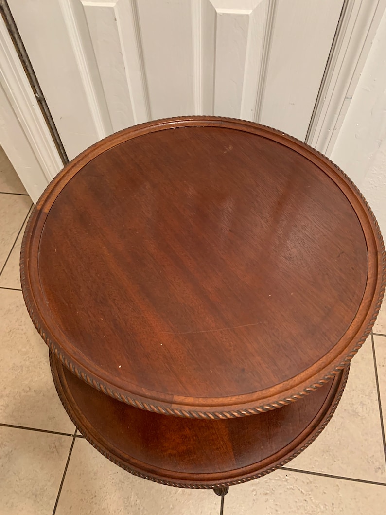 Vintage Antique Mahogany Wood 2 Tier Table - Etsy
