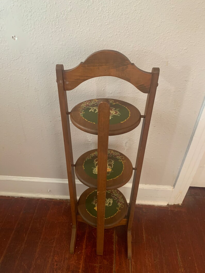 Vintage Wood Three Tier Folding Cake Display Stand - Etsy