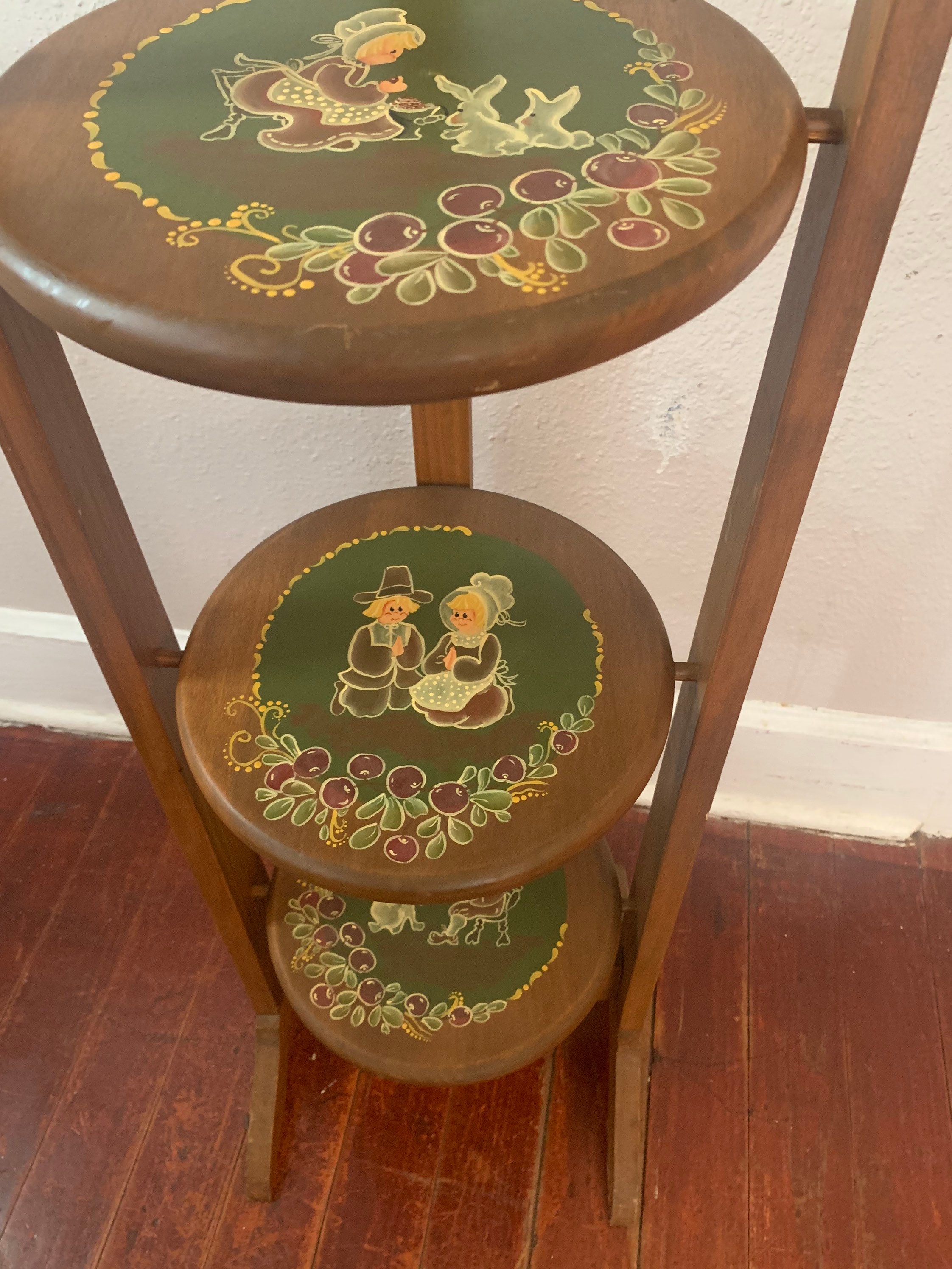 Vintage Wood Three Tier Folding Cake Display Stand - Etsy