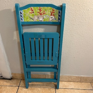 Art Hand Painted Sea Life Folding Chair - Etsy