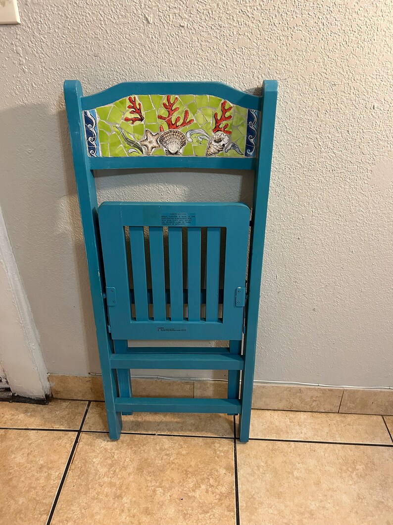 Art Hand Painted Sea Life Folding Chair - Etsy