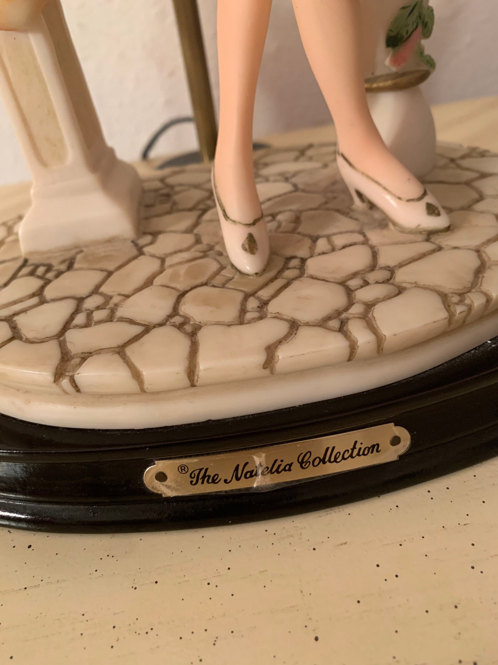 The Natelia Collection Table Lamp Lady W/ Doves Flowers and - Etsy