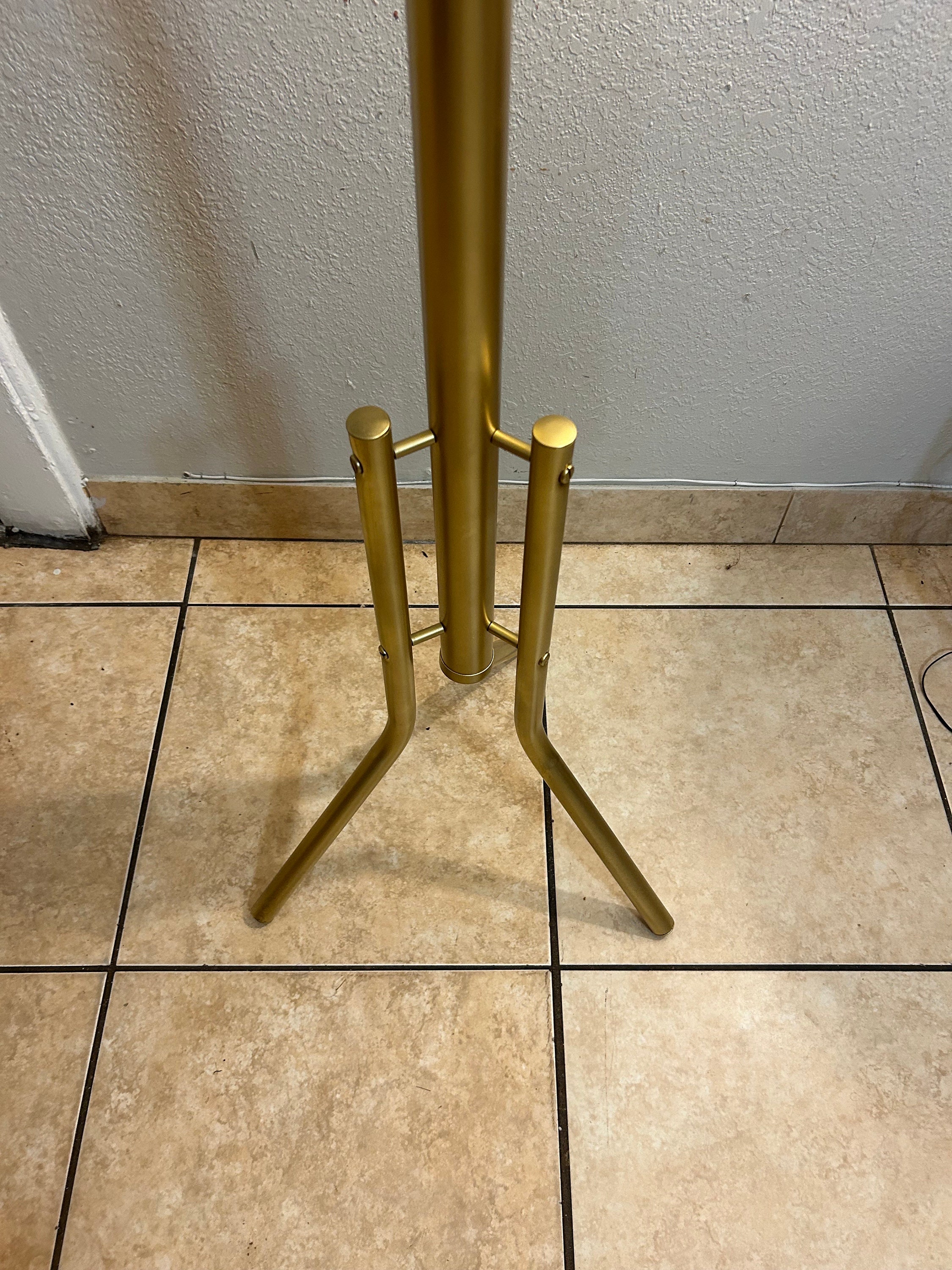 Vintage Brass Gold Color Metal Coat Hall Tree Hat Rack Modern Entryway ...