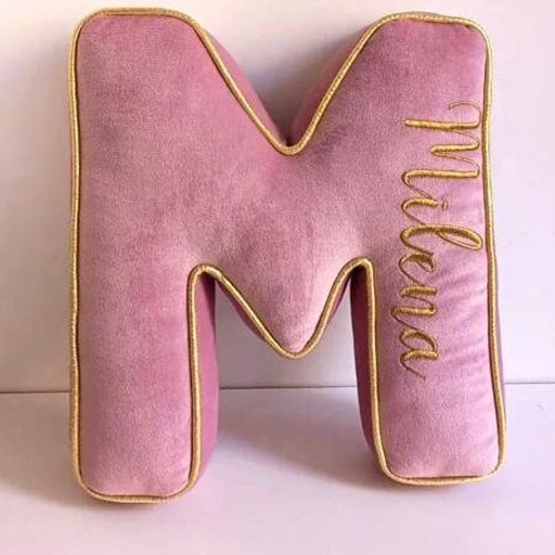 Custom Name Pillow Alphabet Pillow Letter Pillow M Shaped - Etsy