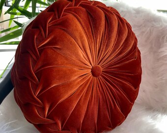 Round Velvet Cushion | Etsy