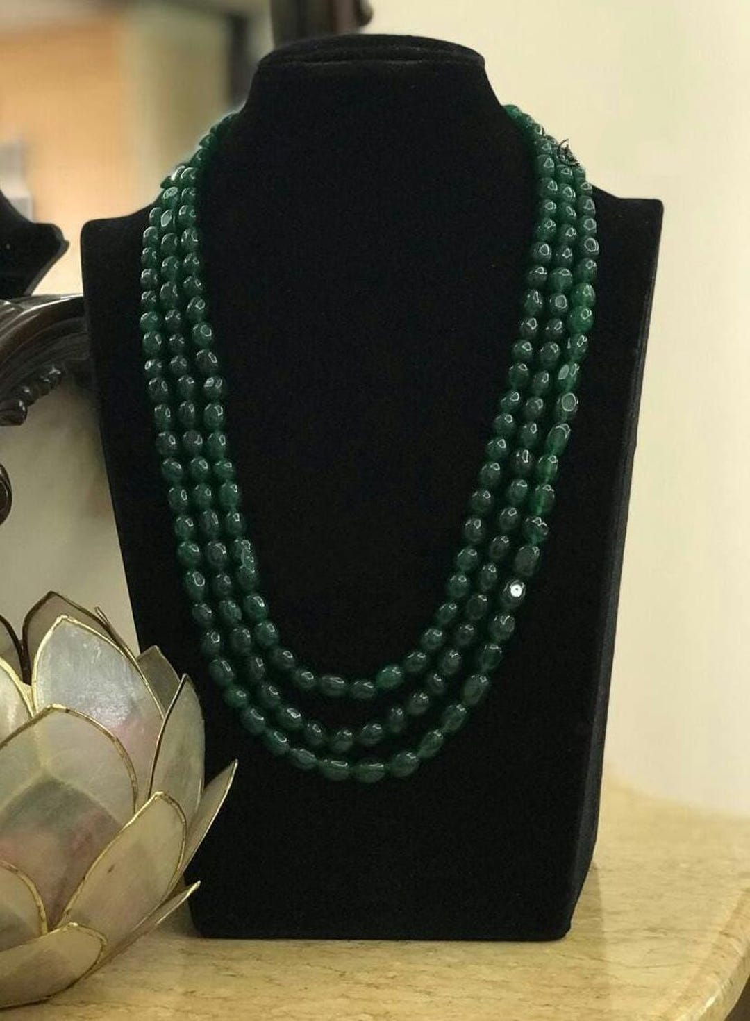 Semi Precious Mala, Green Mala,sabyasachi Necklace, Indian Necklace ...