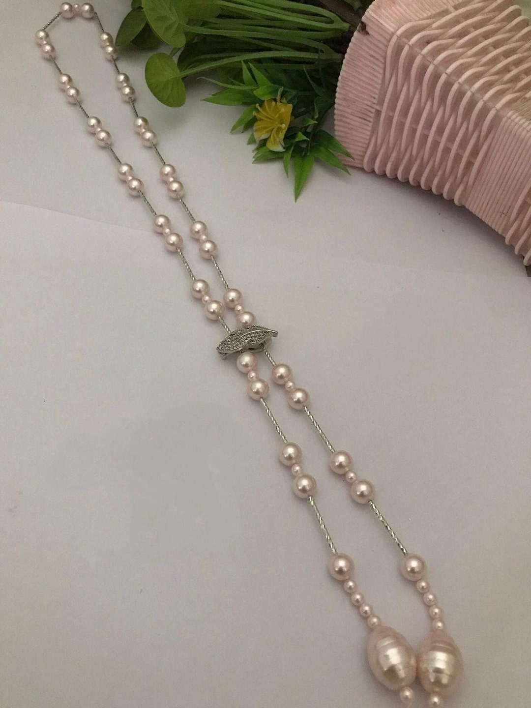 Real Pearl Mala: Indian Style Brass Necklace, 24 Inch - Etsy