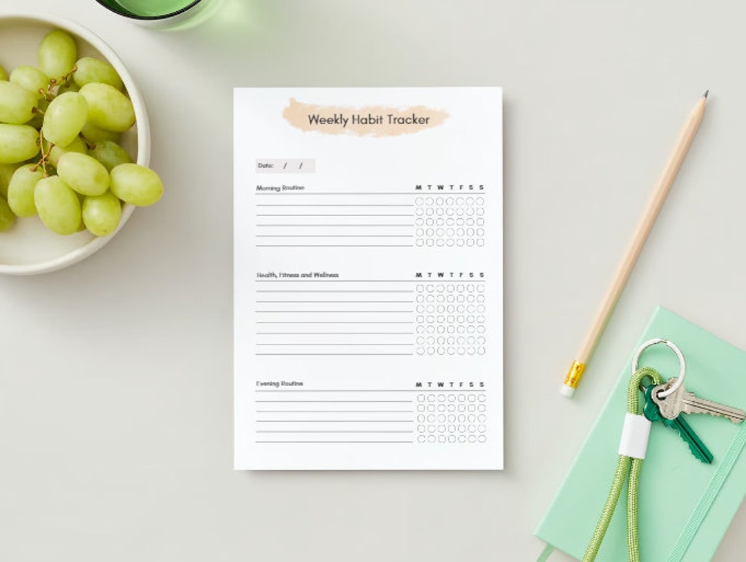 Printable PDF Habit Tracker: Maximize Success, Productivity, Wellness ...